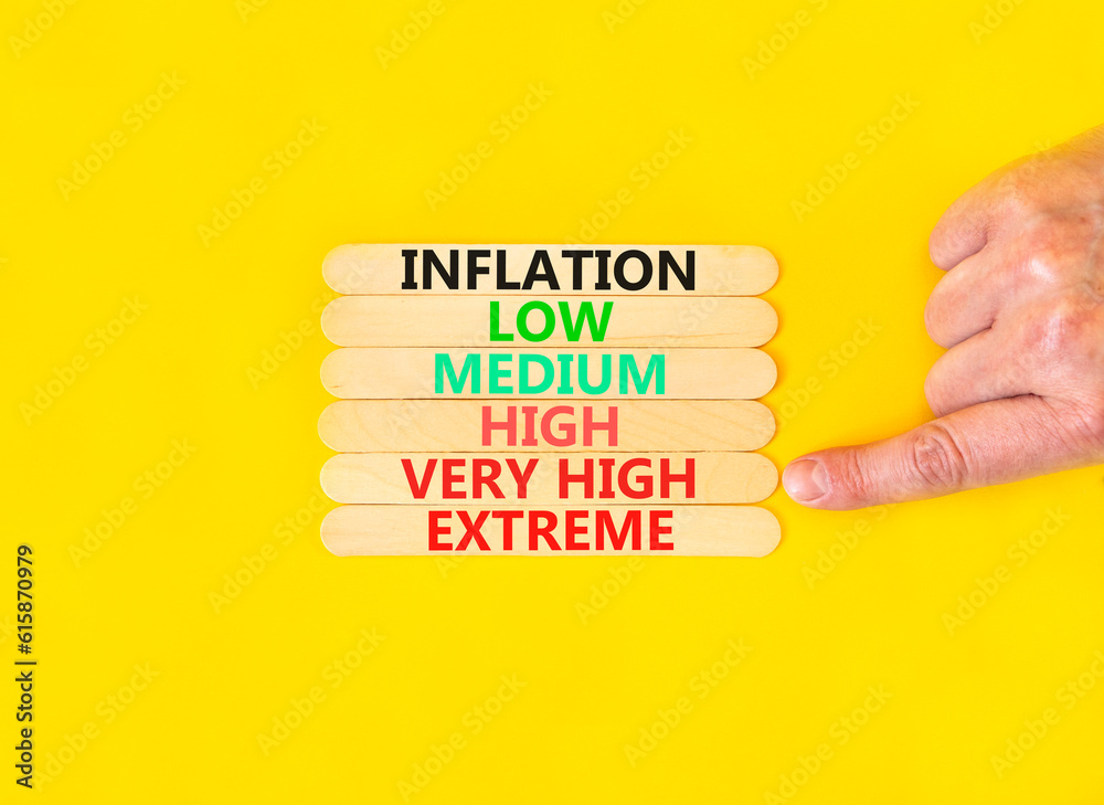 Very High inflation symbol. Concept word Inflation low medium high very ...