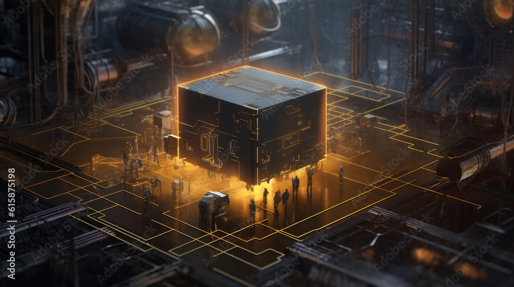 Factory Manufacturing Building Futuristic 3D Sci fi Science Fiction ...