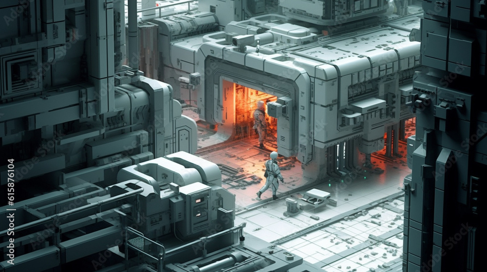 Factory Manufacturing Futuristic 3D Sci fi Science Fiction Industrial ...