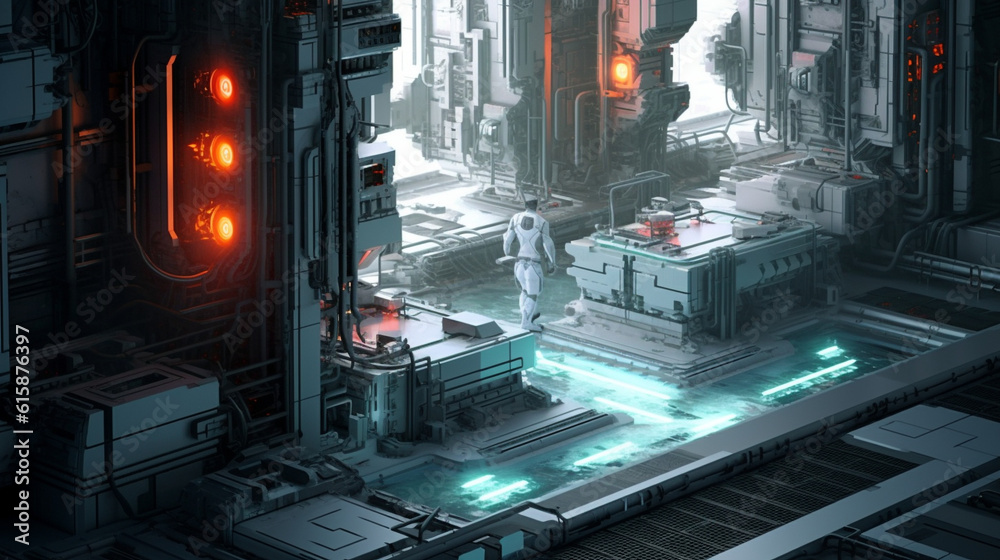 Factory Manufacturing Futuristic 3D Sci fi Science Fiction Industrial ...
