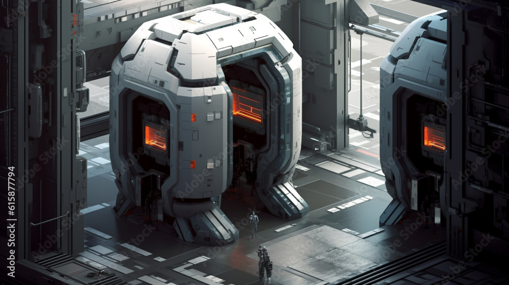 Factory Manufacturing Futuristic 3D Sci fi Science Fiction Industrial ...