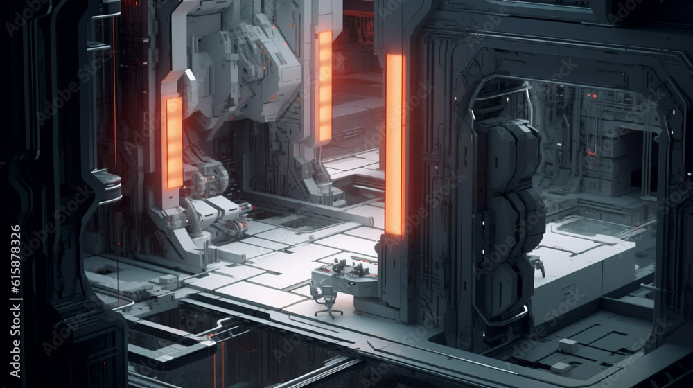Factory Manufacturing Futuristic 3D Sci fi Science Fiction Industrial ...