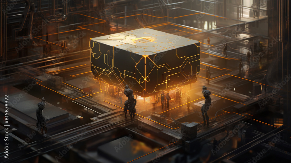 Factory Manufacturing Futuristic 3D Sci fi Science Fiction Industrial ...