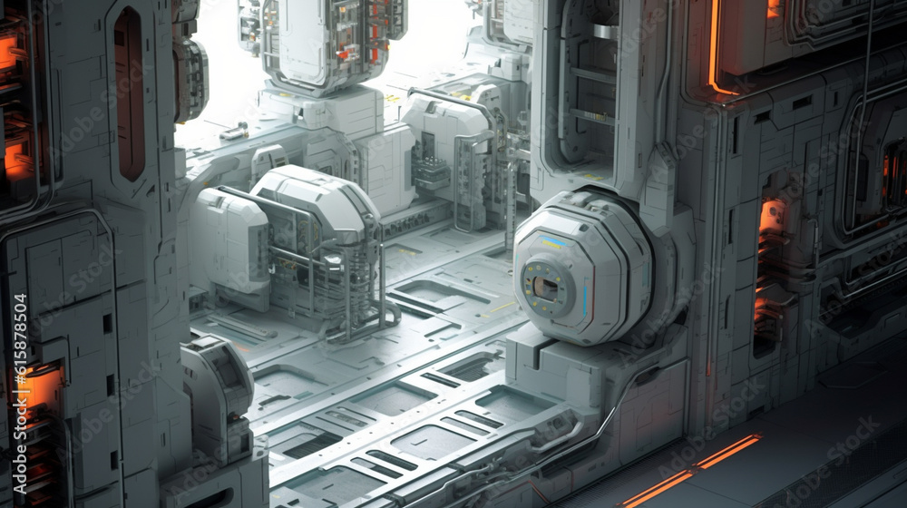 Factory Manufacturing Futuristic 3D Sci fi Science Fiction Industrial ...