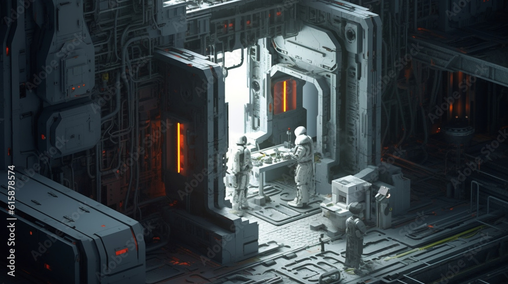 Factory Manufacturing Futuristic 3D Sci fi Science Fiction Industrial ...