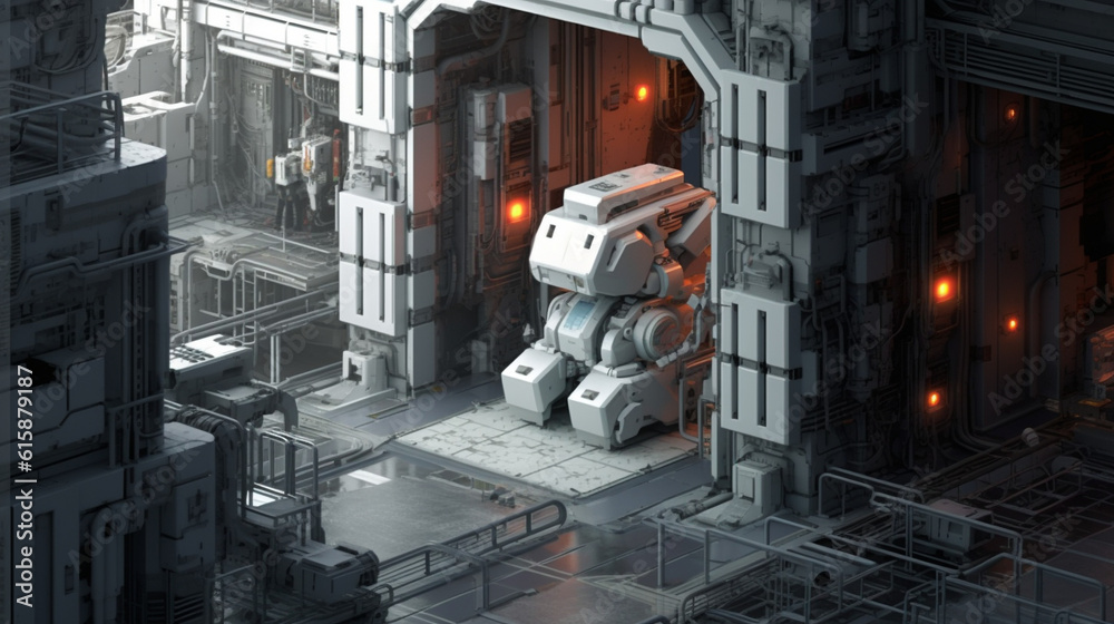 Factory Manufacturing Futuristic 3D Sci fi Science Fiction Industrial ...