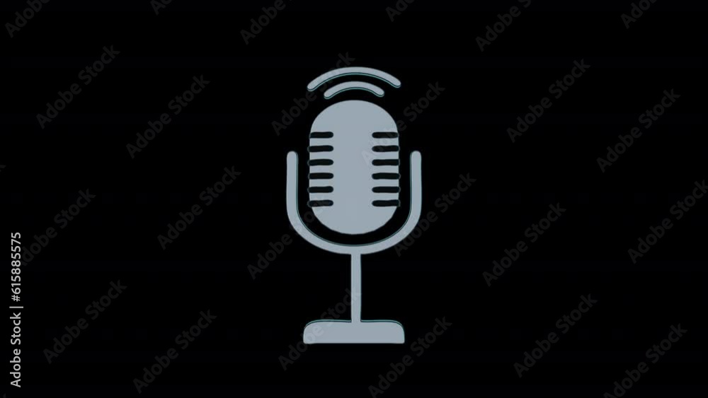 Animated Microphone on Transparent Background, Loop Animation with ...