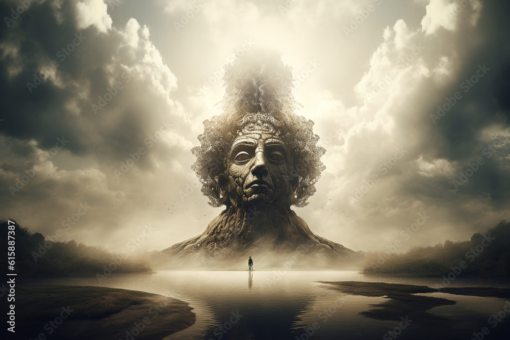 Culture and religious, states of mind concept. Surreal God, faith, life ...