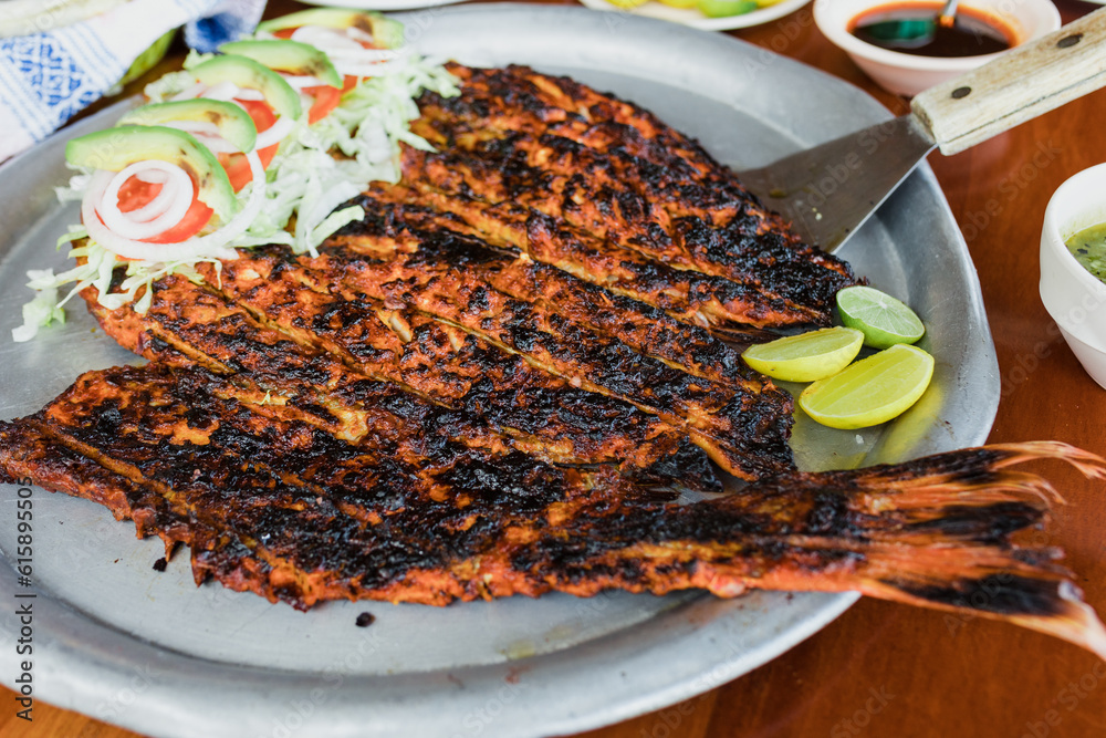 grilled mexican fish traditional from Acapulco Mexico or barbecued fish ...