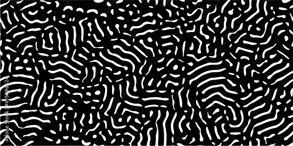 Abstract black and white pattern created using a computer generative algorithm called reaction ...