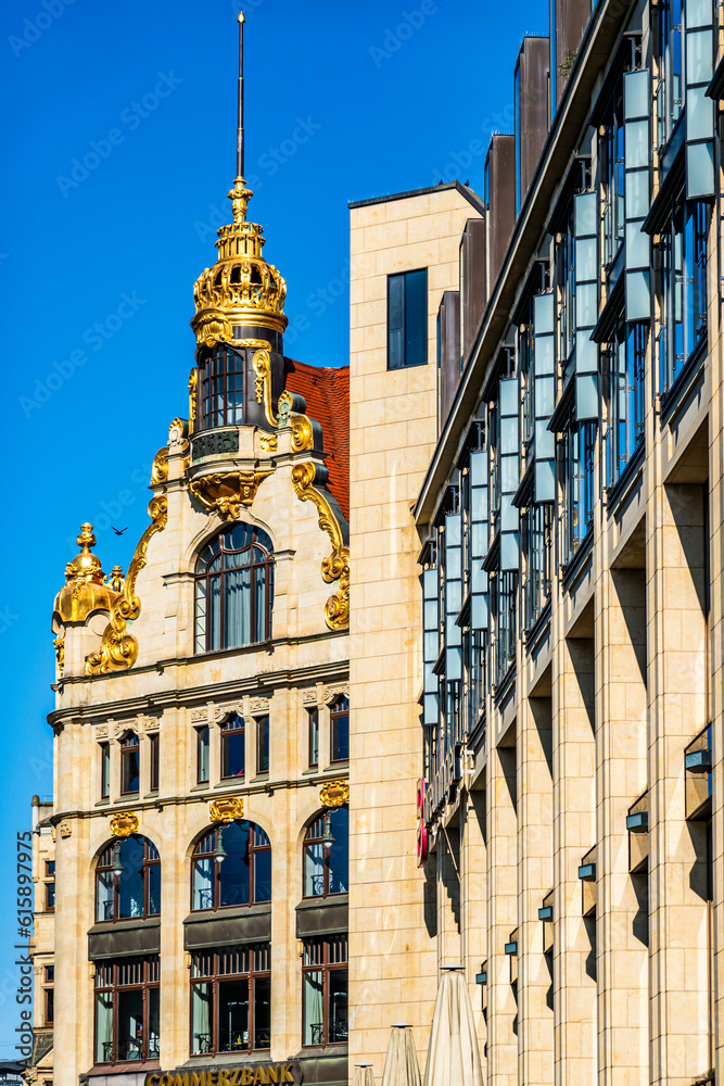 Leipzig, Germany - June 4: historic buildings at the famous old town of ...