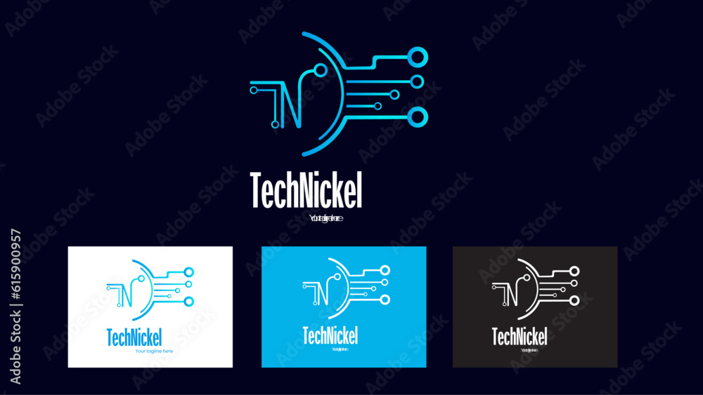 Technical logo design . Modern brand identity design by T + N + tech ...