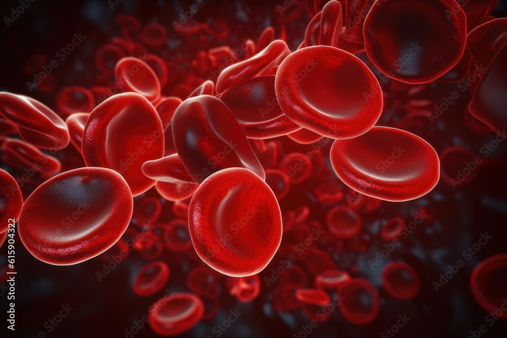 Red blood cells. Circulation of hemoglobin through vessels. Blood ...