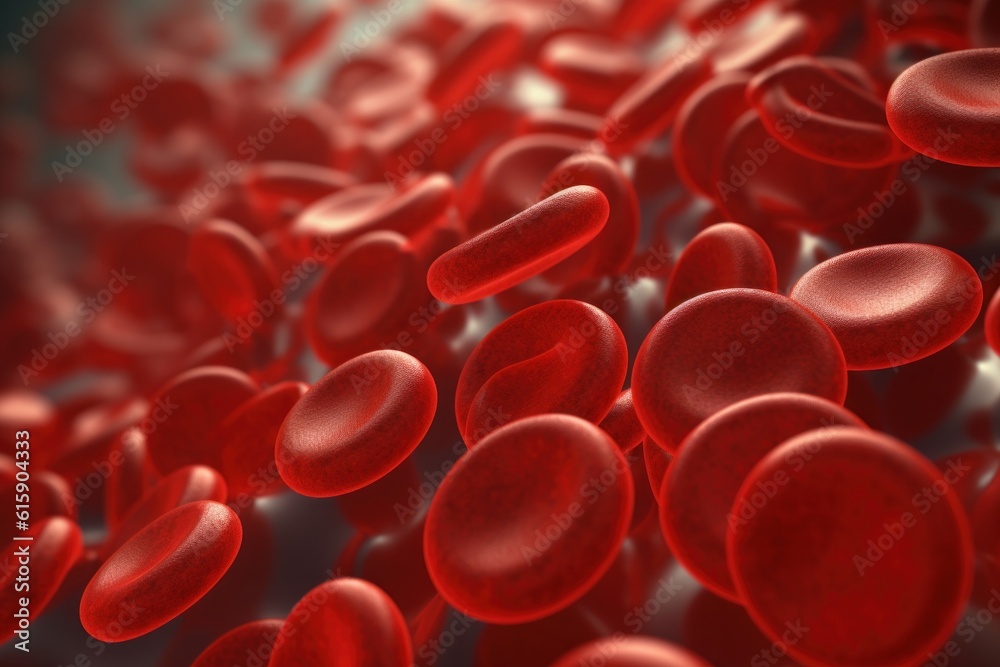 Red blood cells. Circulation of hemoglobin through vessels. Blood ...