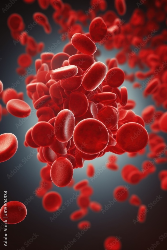 Red blood cells. Circulation of hemoglobin through vessels. Blood ...
