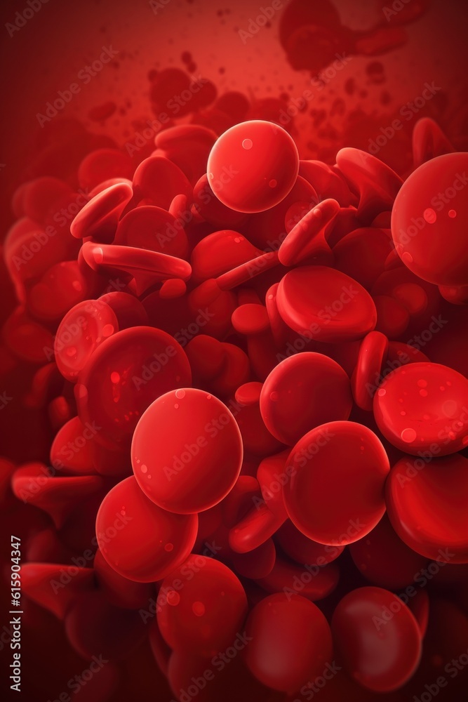 Red blood cells. Circulation of hemoglobin through vessels. Blood ...