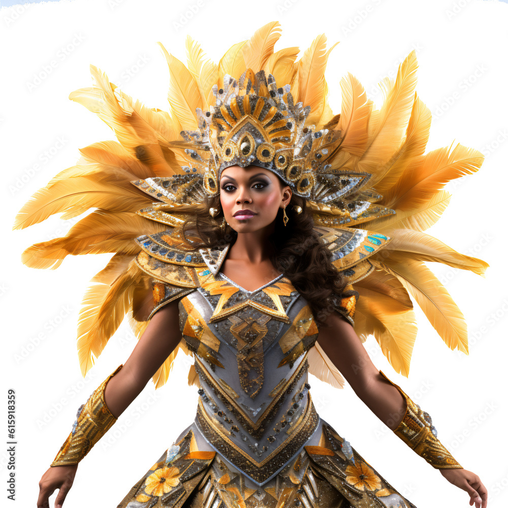 Samba exotic brasilian dancer isolated on the transparent background ...