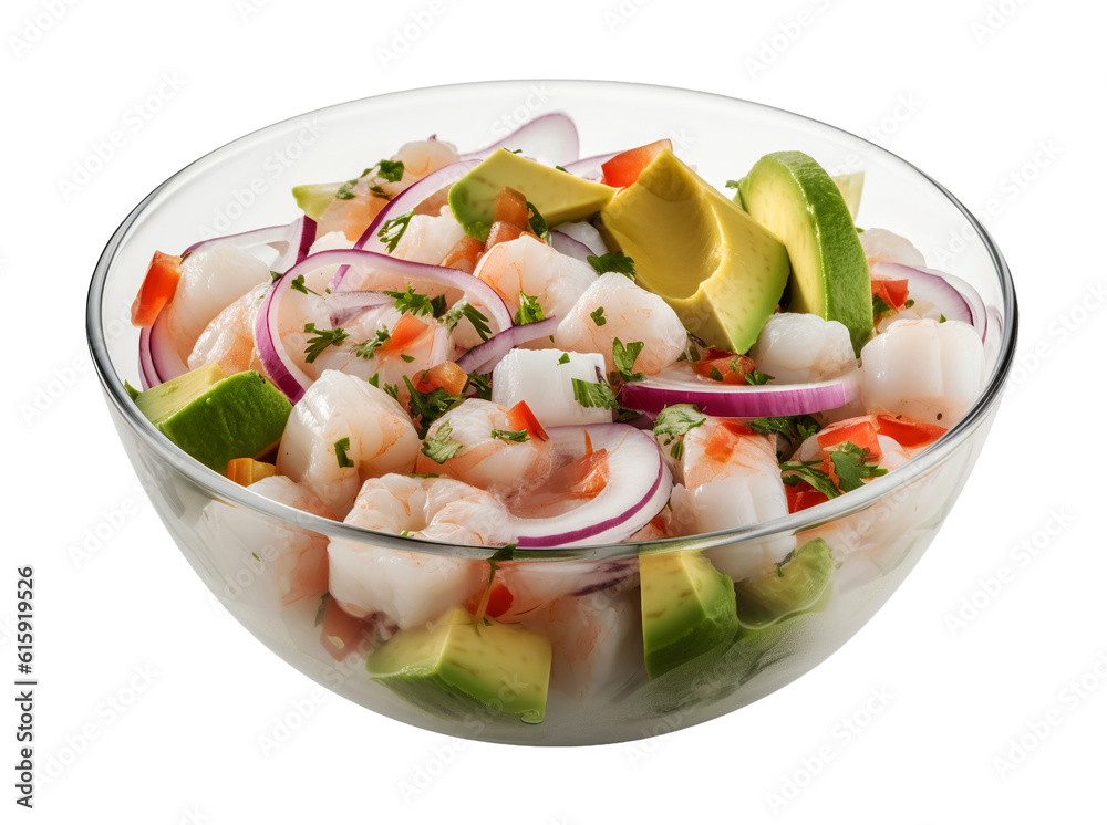 Ceviche mixto on transparent background. Generative AI. Stock Photo ...