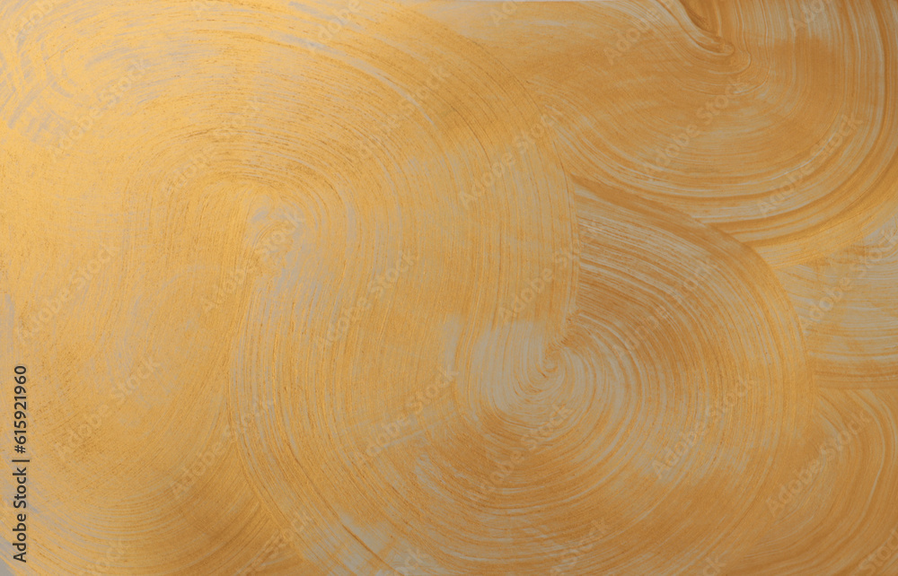 Gold circle strip line painting smear blot canvas paper. Abstract ...