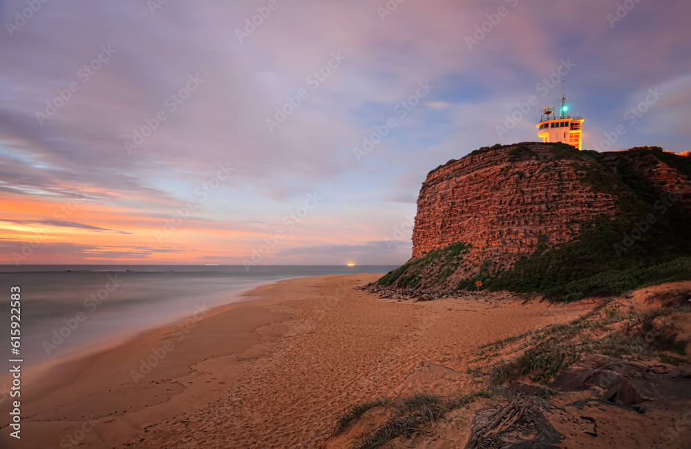 Poster Nobbys Lighthouse Newcastle - a beacon of light for ships into ...