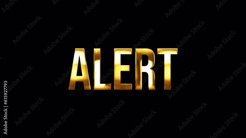 Video Stock Loop animation of Alert cinematic trailer title golden ...