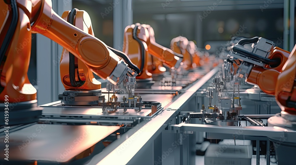 Smart industry robot arms for digital factory production technology ...