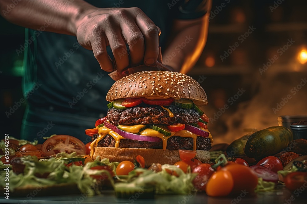 An up-close and vibrant photograph capturing the culinary perfection of ...