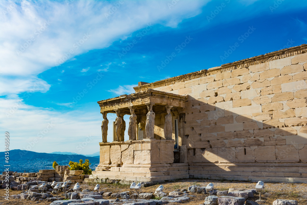 The Porch of the Caryatids at the Erechtheion temple on the Acropolis ...