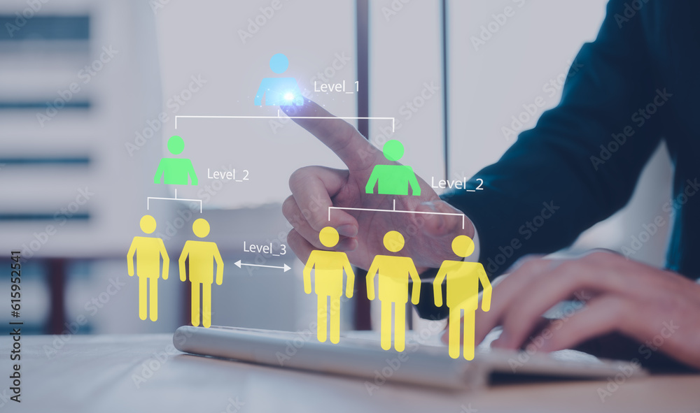 concept of leader in success team, human resource manager analysing ...