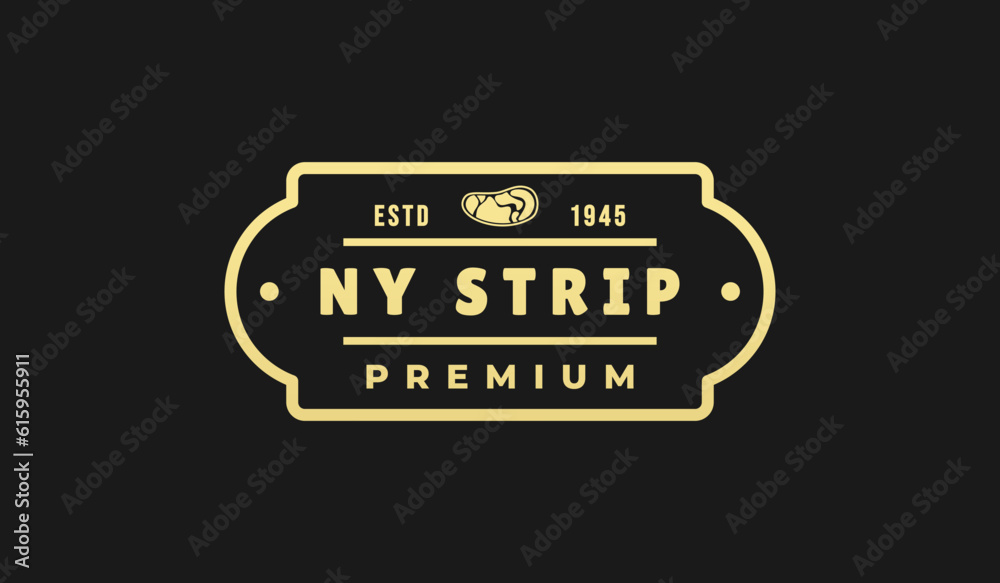 NY Strip Steak Label or NY Strip Steak Logo vector isolated in flat ...