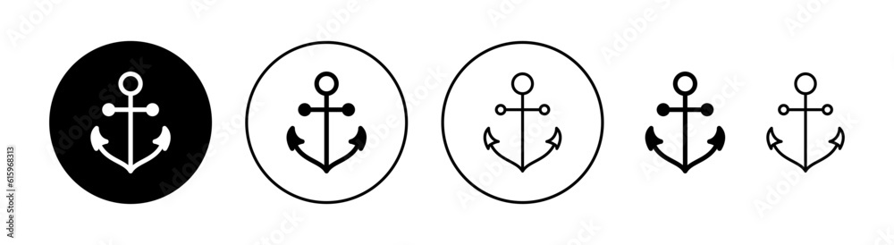 Anchor icon set for web and mobile app. Anchor sign and symbol. Anchor ...