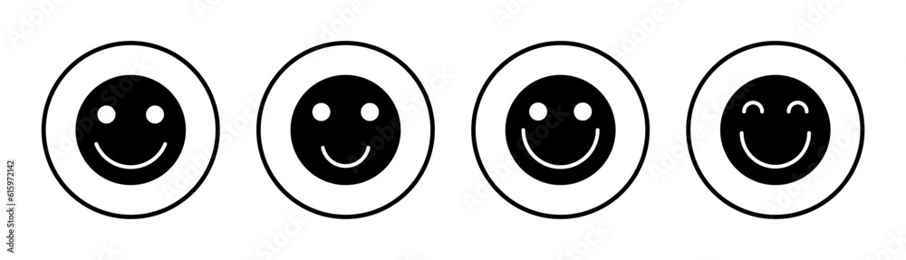 smile icon set illustration. smile emoticon icon. feedback sign and ...