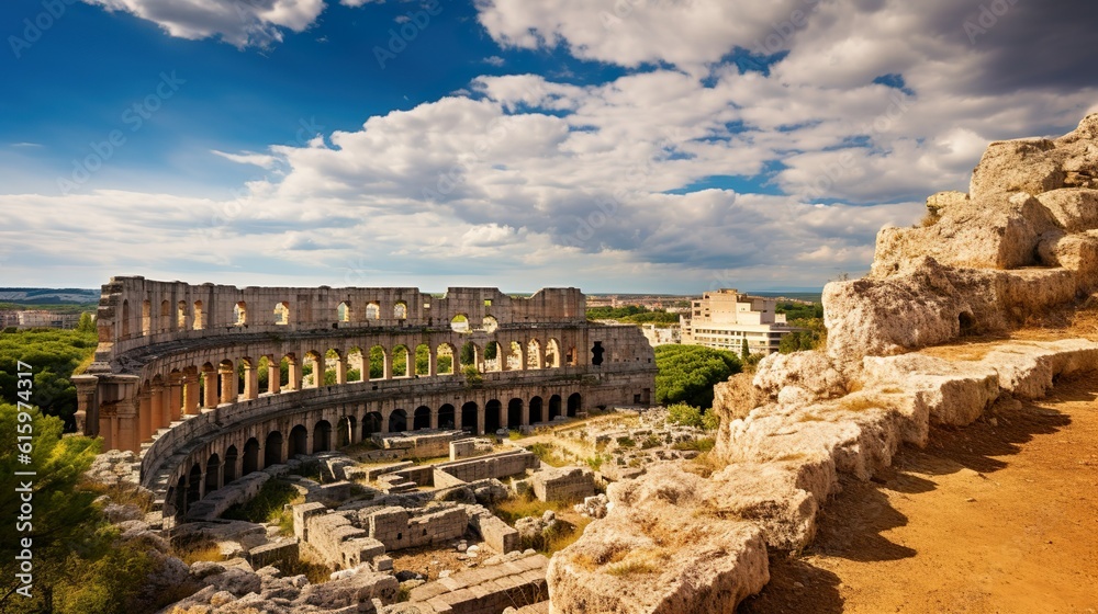 Famous tourist attraction . Ancient architecture of Greece. Travel ...