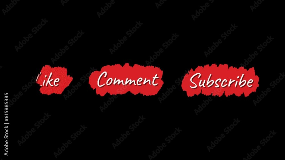 Like, Comment, and Subscribe tags animated in a charming hand-drawn ...