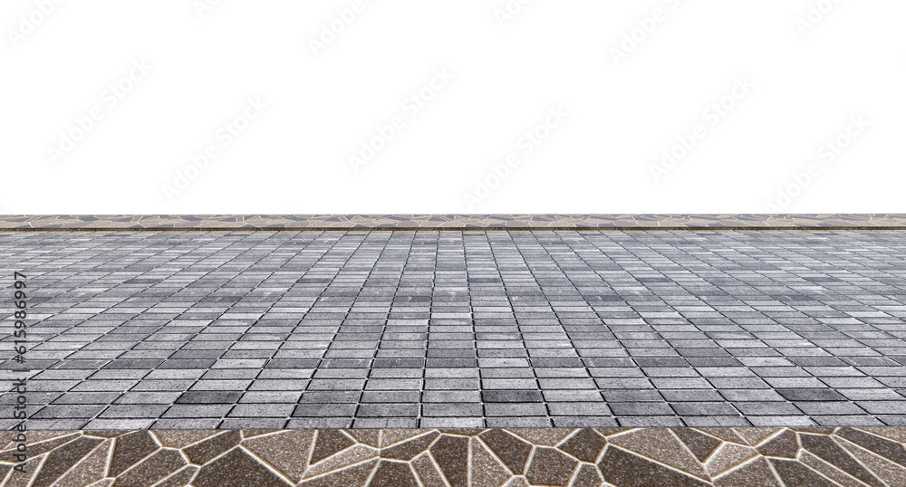 Empty pedestrian road with two sidewalks in PNG isolated on transparent ...