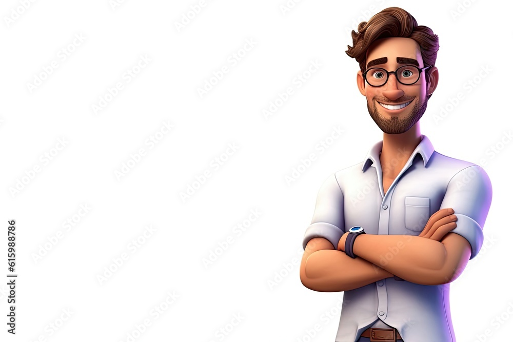 Caucasian Man Graphic Designer Isolated White Backdrop Good Looking ...