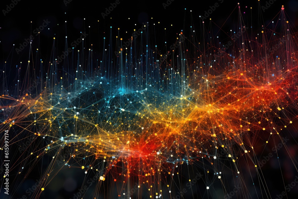 "Data Connectivity": A visual representation of data flows and connections through intricate ...