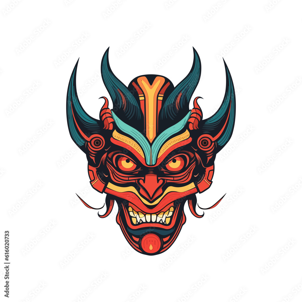 Evoke a sense of infernal power with a devil demon head vector clip art ...
