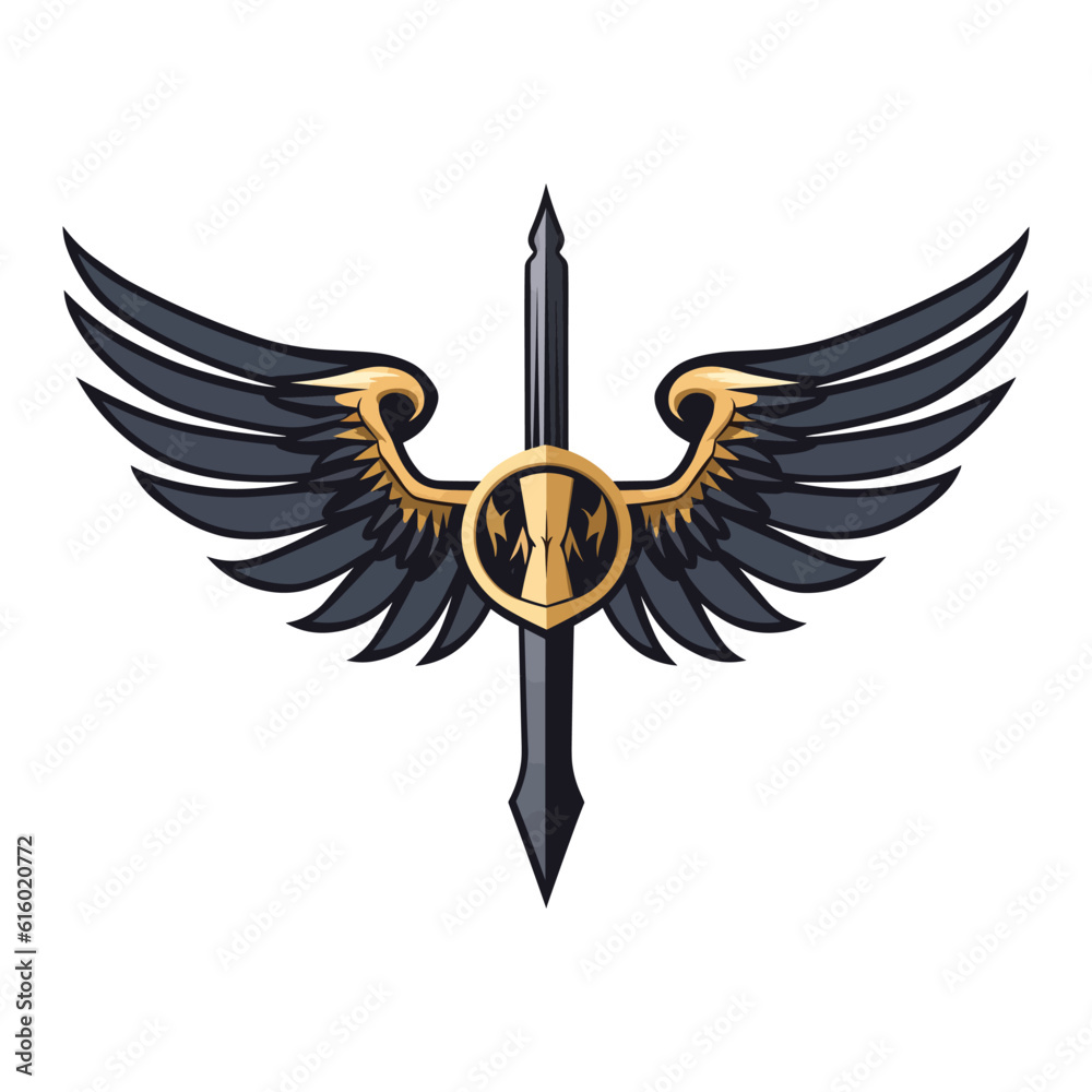 Vetor de sword wings logo symbols vector clip art illustration do Stock ...
