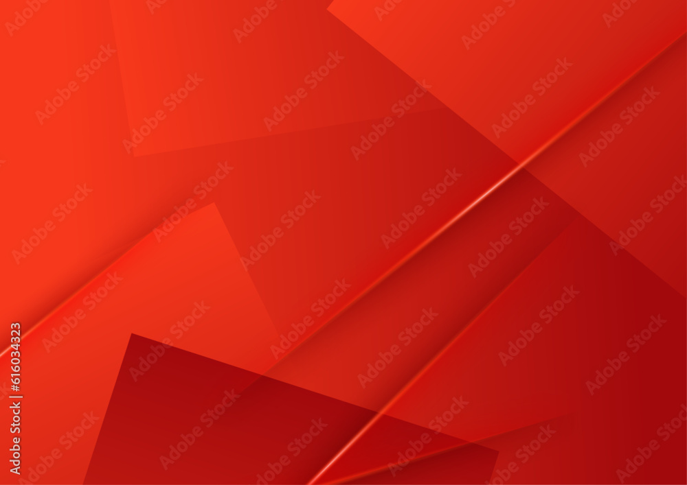 Abstract red geometric shapes vector technology background, for design ...