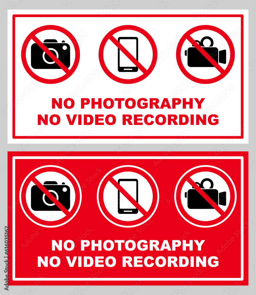 no photography video handphone prohibited forbidden area sign printable ...