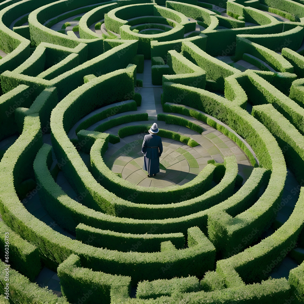 artificial intelligence generated image of a lone figure is dwarfed by ...