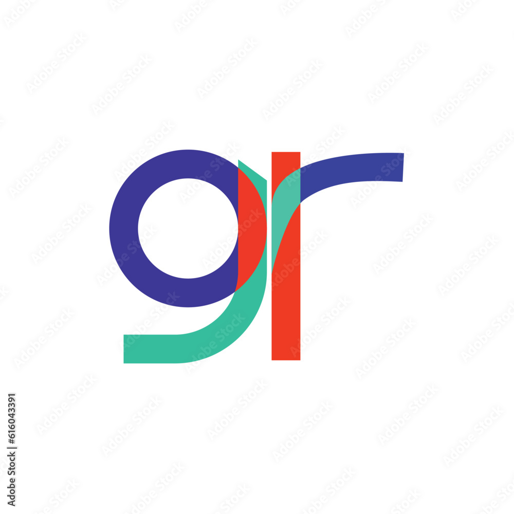GR monogram vector logo with colorful colors. Logo for brand, industry ...