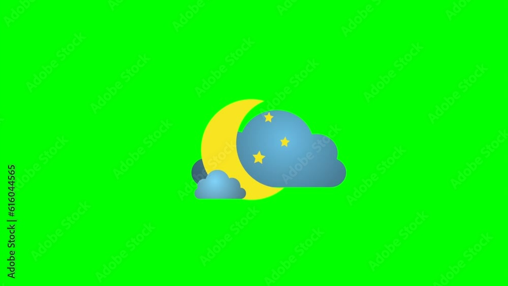 cartoon simple kawaii baby, moon ,stars and cloud icon for weather ...