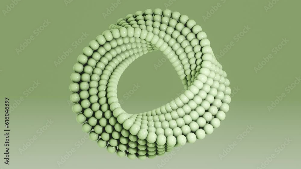 3d animation render of Abstract ring rotating. Smooth hypnotic pattern ...