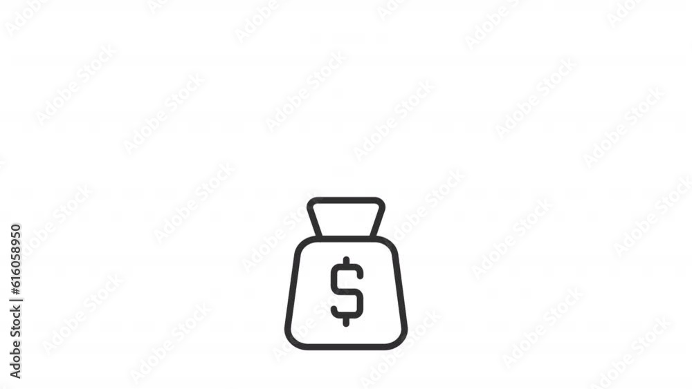 Startup business icon animation. Animated line taking off rocket from ...