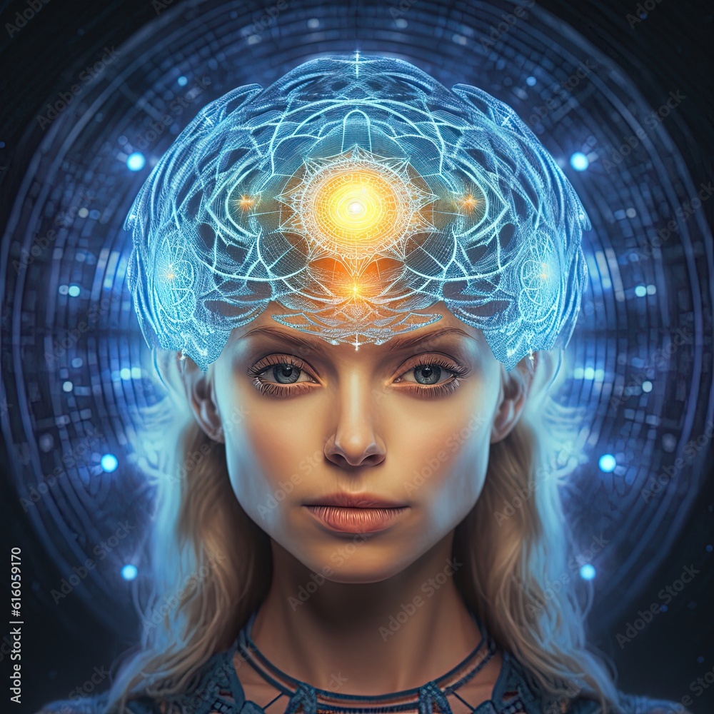 Female spiritual guide, young starseed woman, concept of love ...