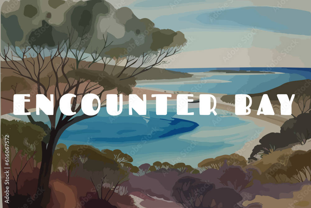 Encounter Bay: Beautiful painting of an Australian scene with the name ...