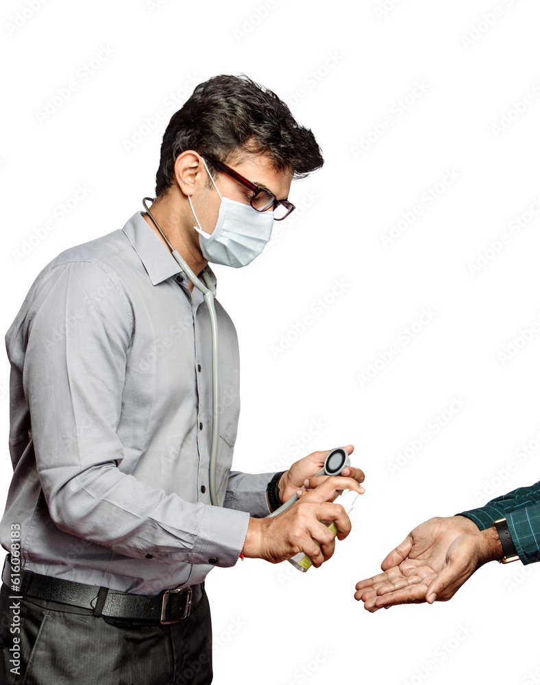 Safeguarding Health, Doctor Ensuring Sanitized Hands for Patient ...