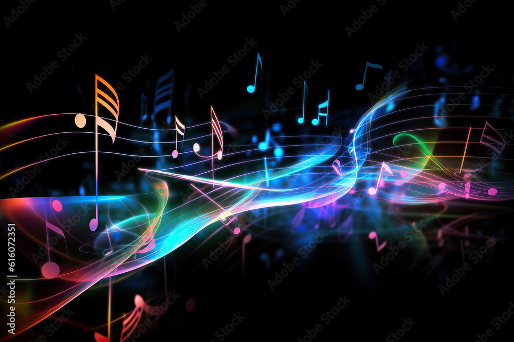 ai generated Illustration of an Abstract Background with Music notes ...